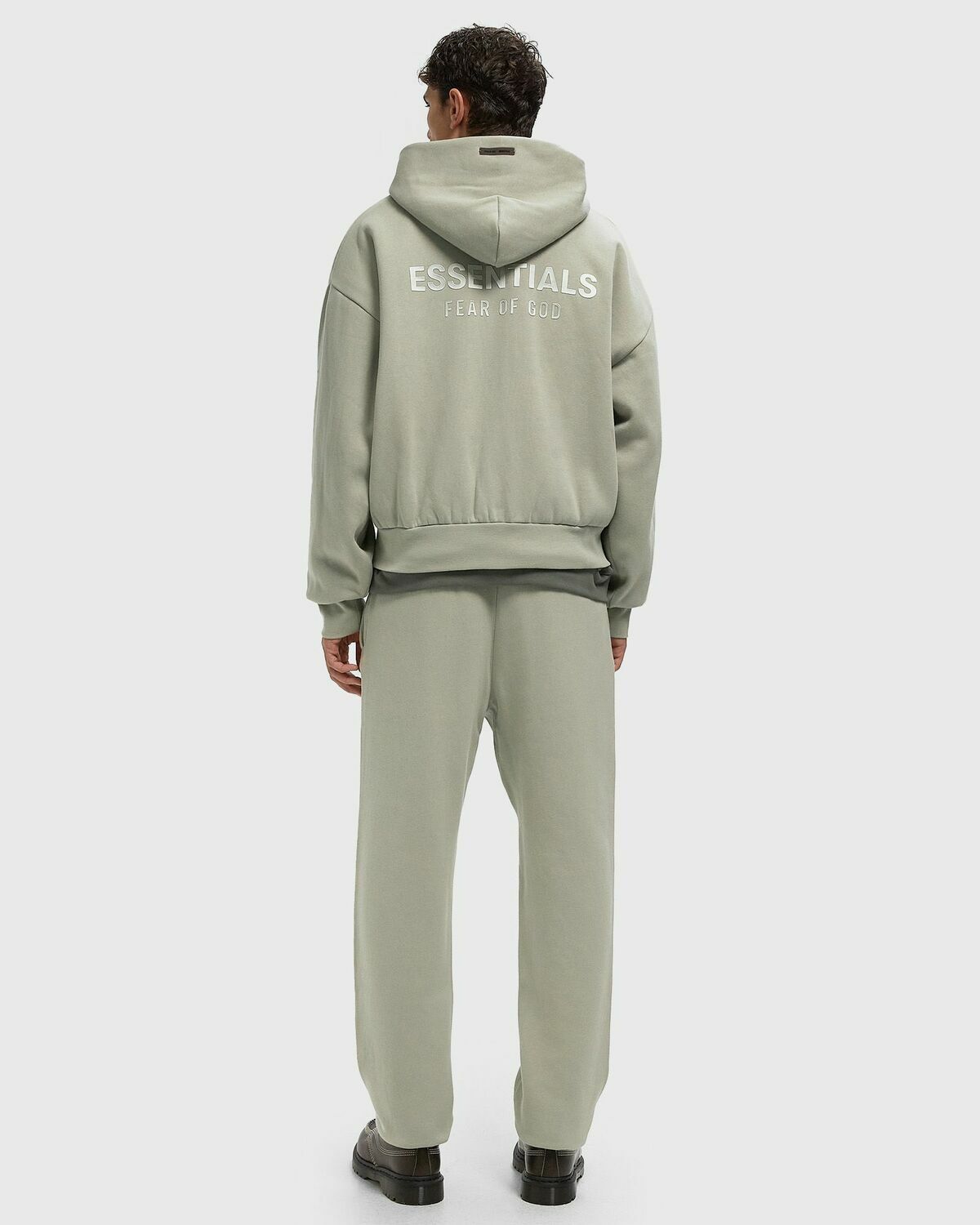 Fear of God Essentials CLASSIC FIT FLEECE ZIP-UP HOODIE Grey Mens ...