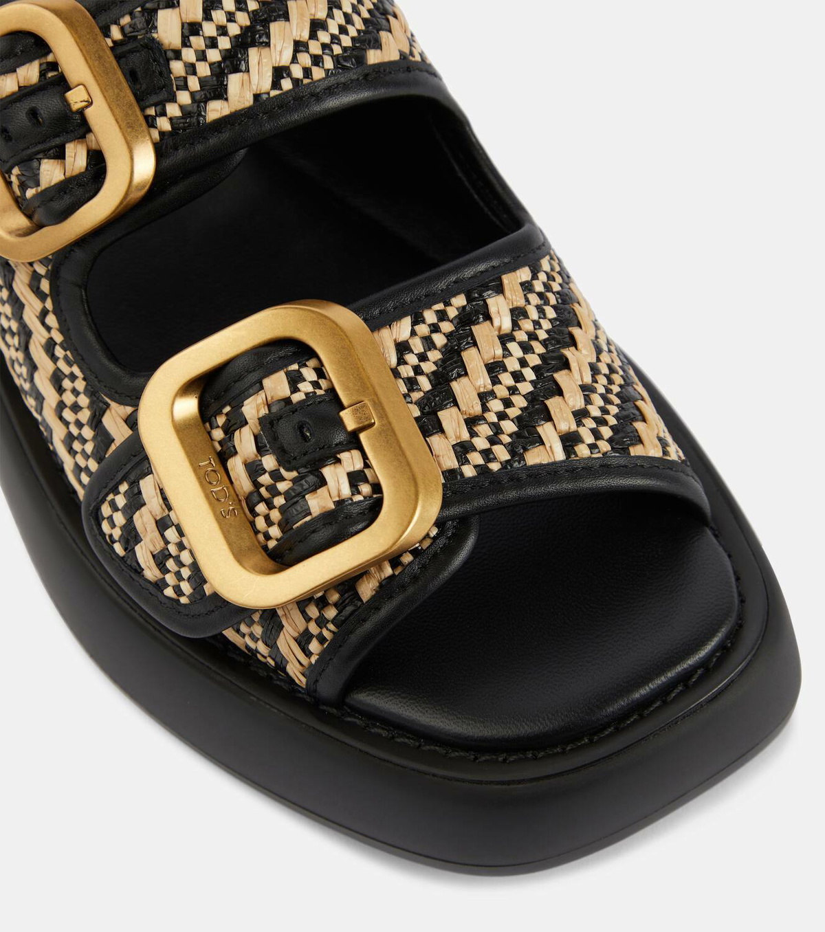 Tod's Leather-trimmed tweed platform sandals Tod's