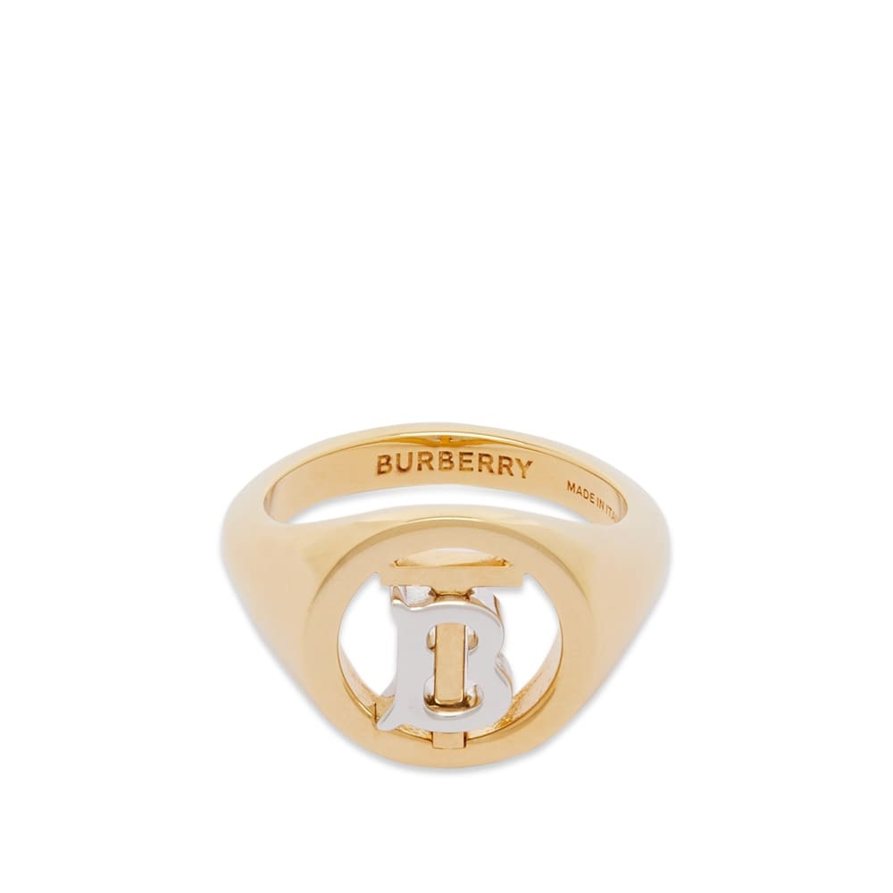 Burberry Women's Delicate Tb Signet Ring in Light Grey/Palladio Burberry