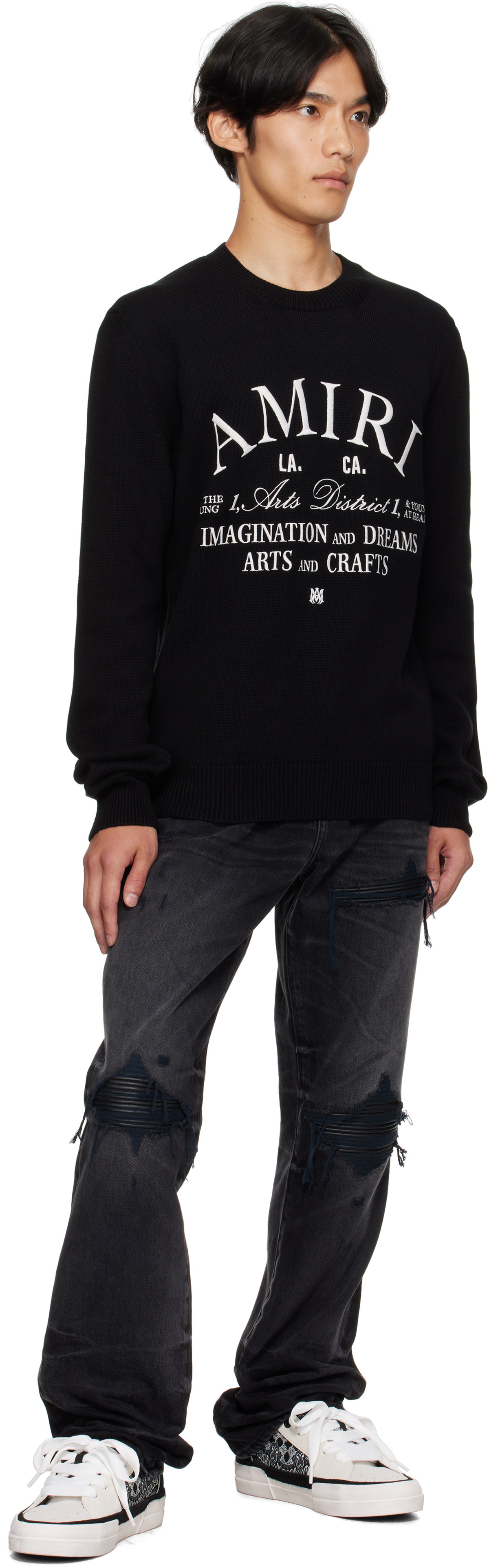 AMIRI Black 'AMIRI Arts District' Crew Sweater Amiri