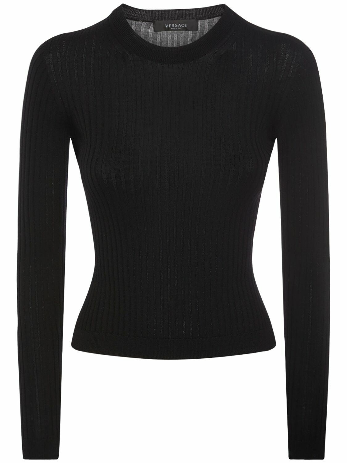 VERSACE - Rib Knit Wool Sweater Versace