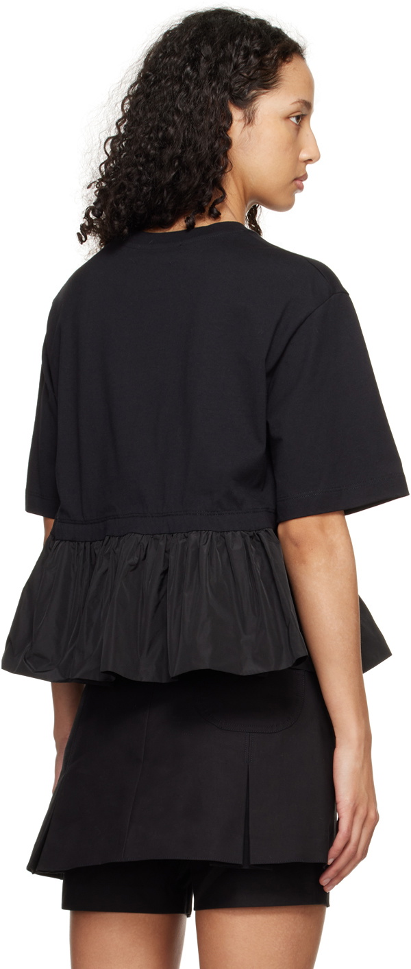 MSGM Black Peplum T-Shirt MSGM