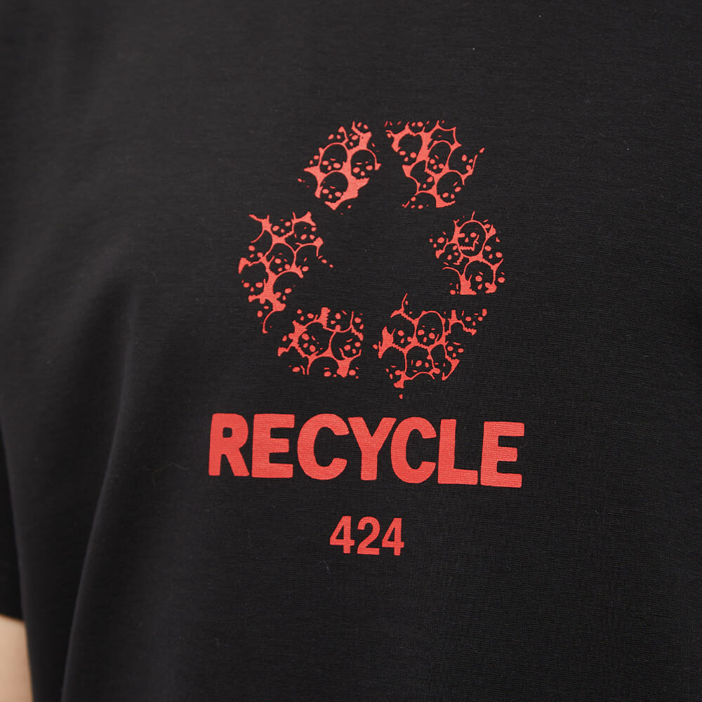 424 Men's Recycle Logo T-Shirt in Black 424