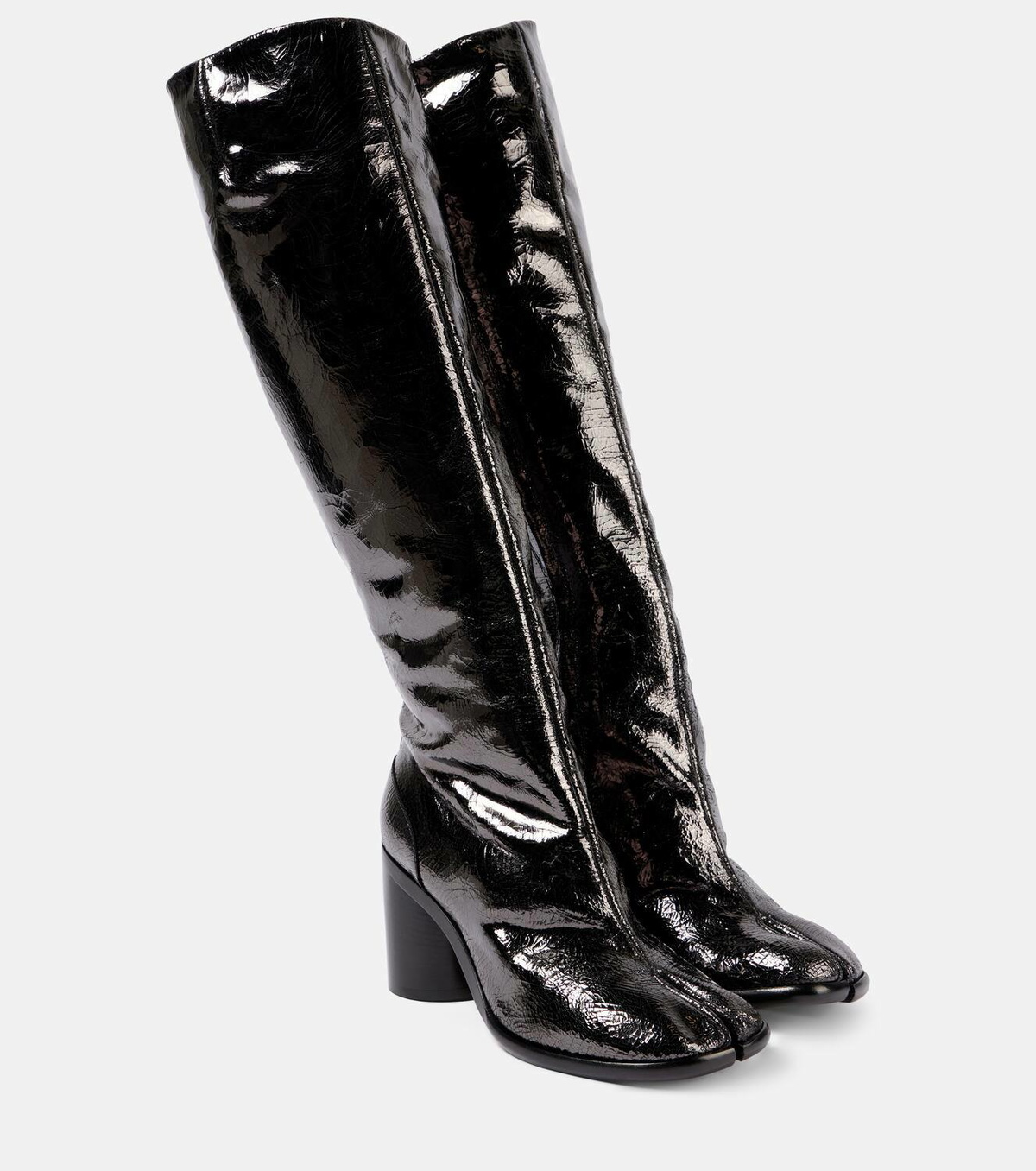 Maison Margiela Tabi patent leather knee-high boots Maison Margiela