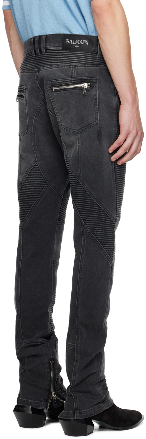 Balmain Black Biker Jeans Balmain