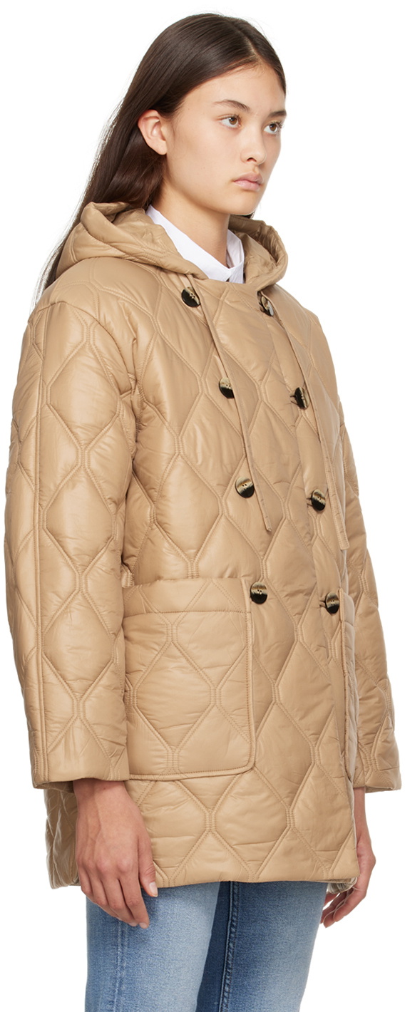 GANNI Beige Quilted Jacket GANNI