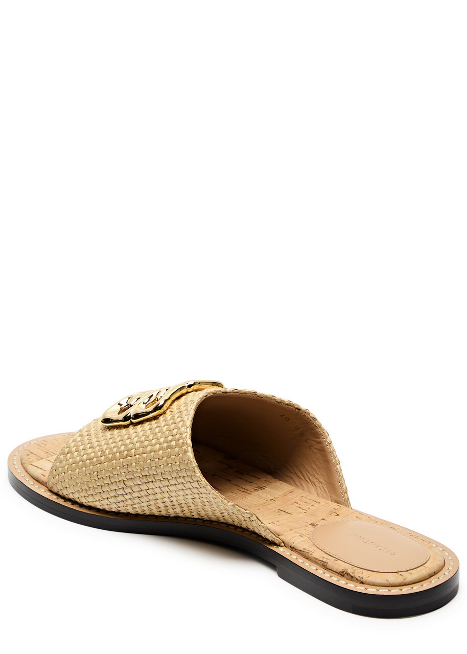 Givenchy 4G Liquid Raffia Sliders Natural Givenchy