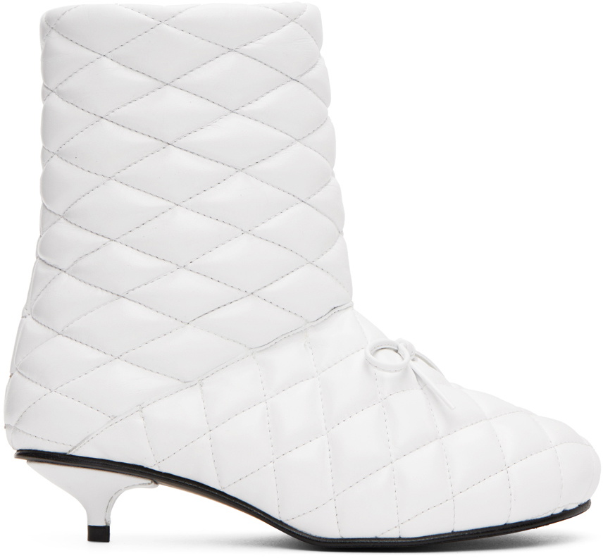 Abra White Quilted Boots ABRA