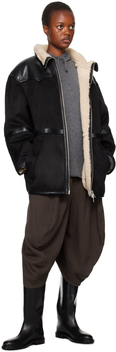 Stand Studio Black Rylee Faux-Shearling Jacket Stand Studio