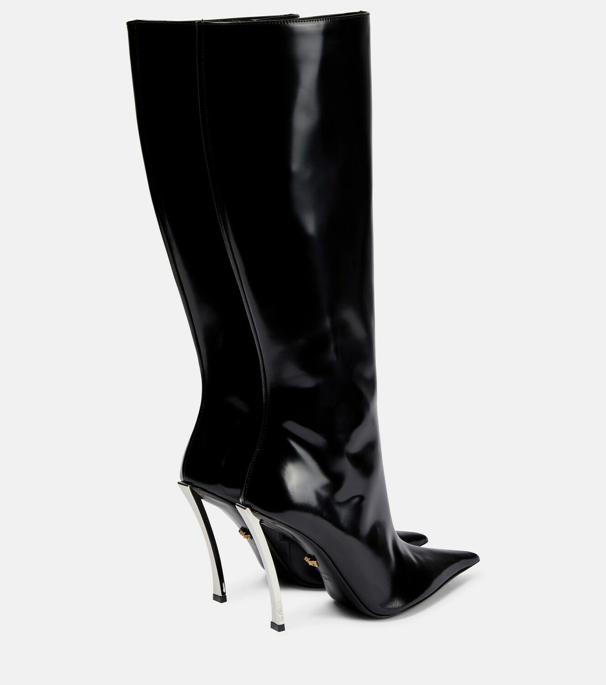 Versace - Pin-Point leather knee-high boots Versace