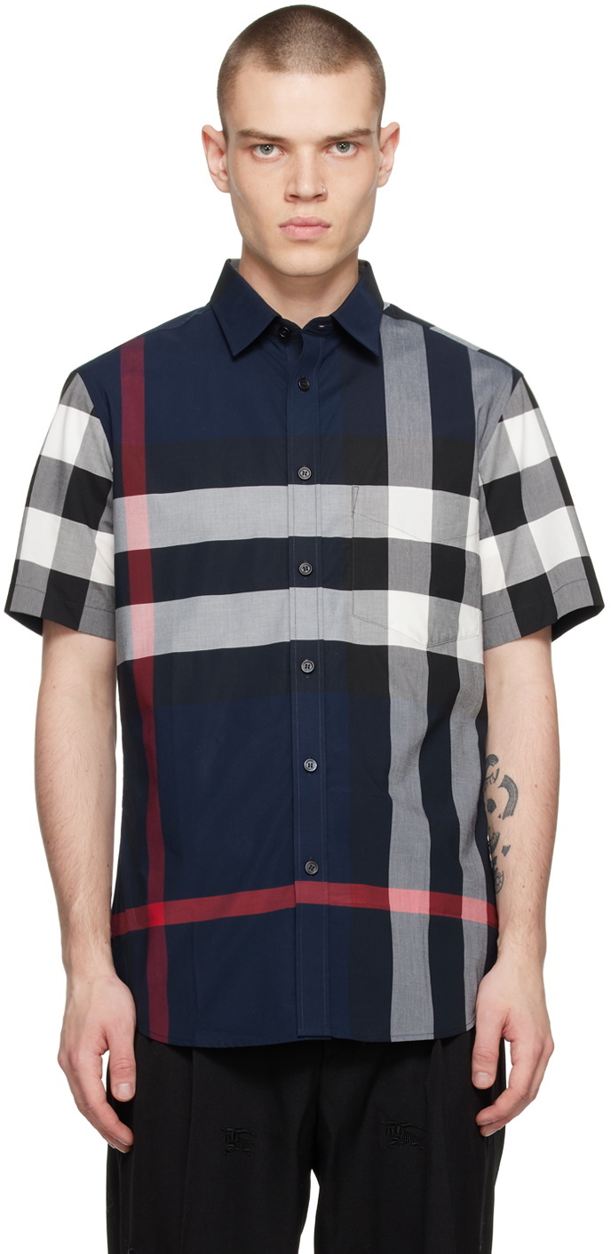 Burberry Navy Check Shirt Burberry