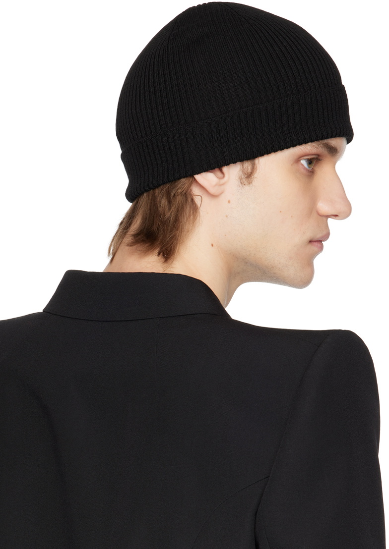 Rick Owens Black Rolled Beanie Rick Owens