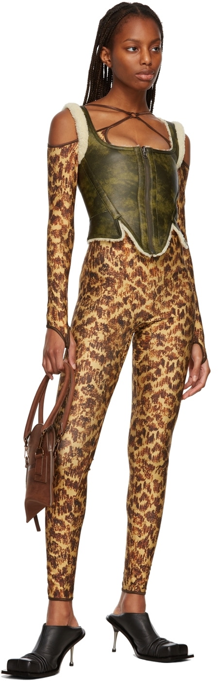 KNWLS Yellow Nulle Alter Cross Neck Catsuit KNWLS