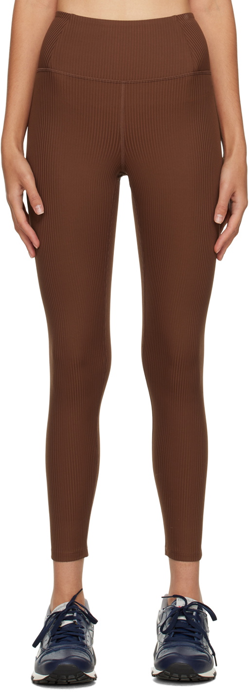 Girlfriend Collective Brown High-Rise Compression Leggings Girlfriend ...