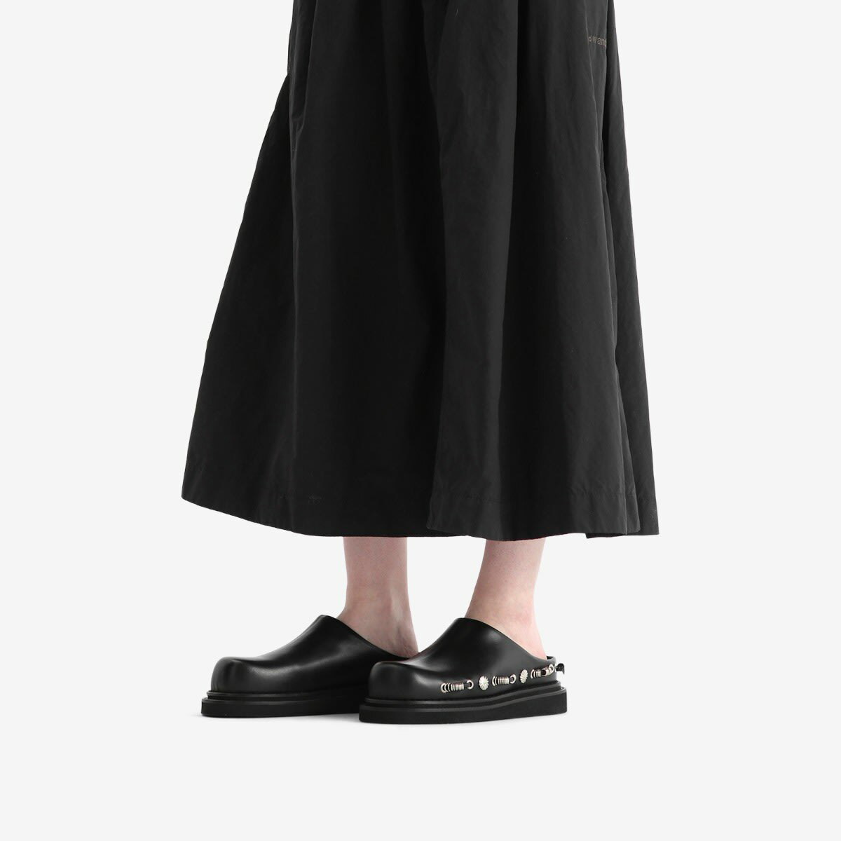 Toga Pulla Women's TOGA Studded Mule in Leather in Black Toga Pulla