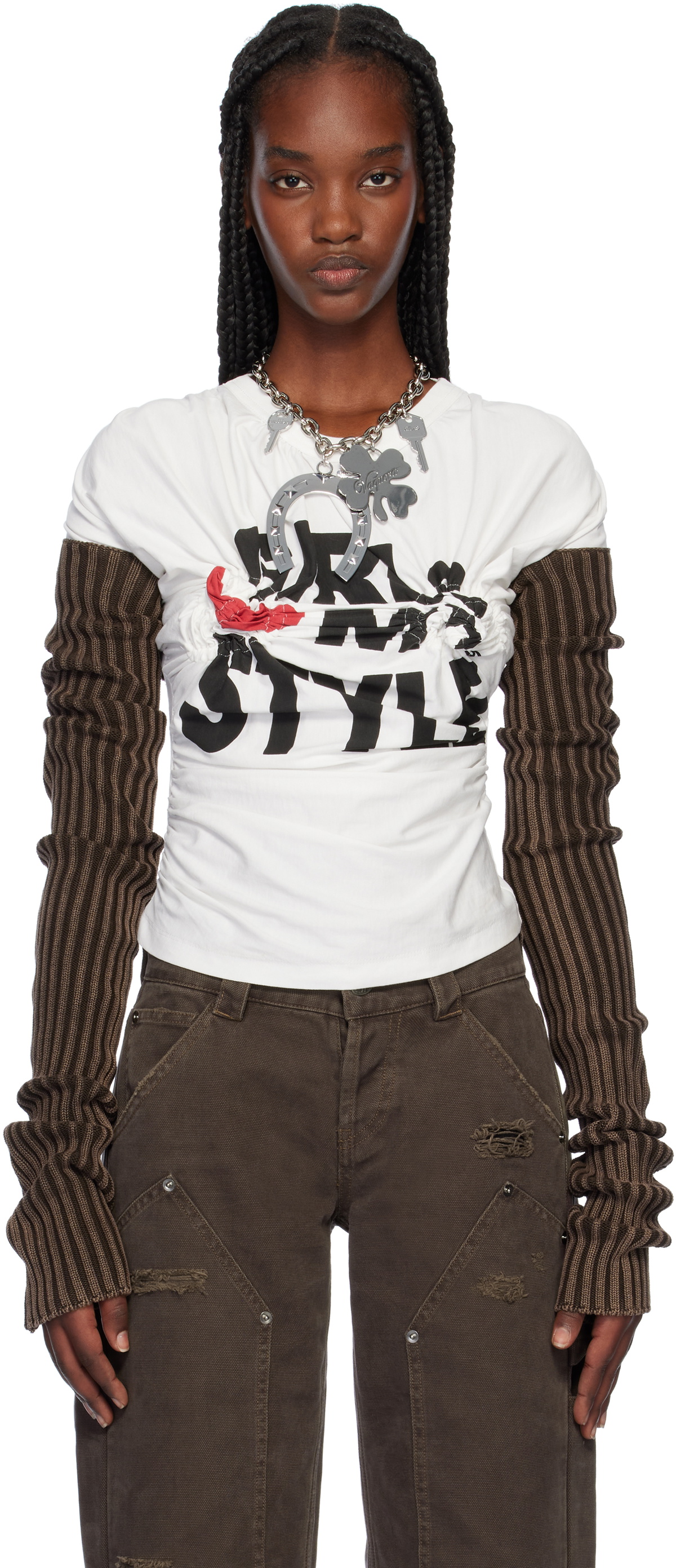 VAQUERA Brown Rib Knit Bolero Vaquera