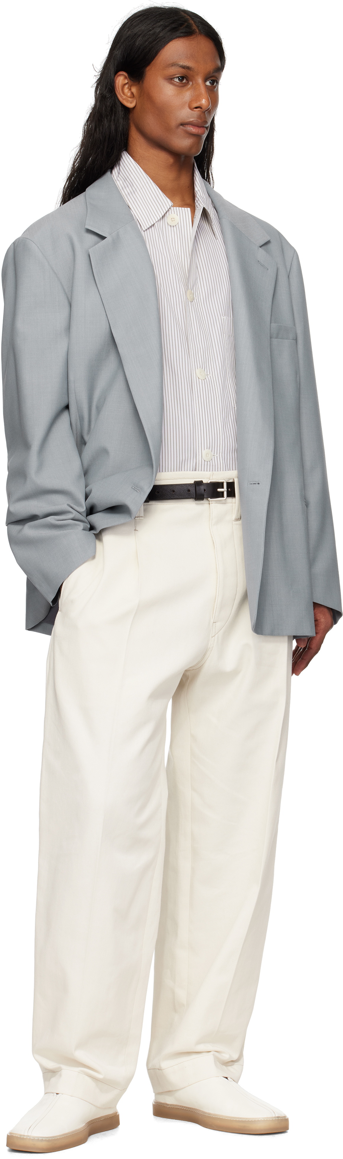 LEMAIRE Blue Soft Double Breasted Blazer Lemaire