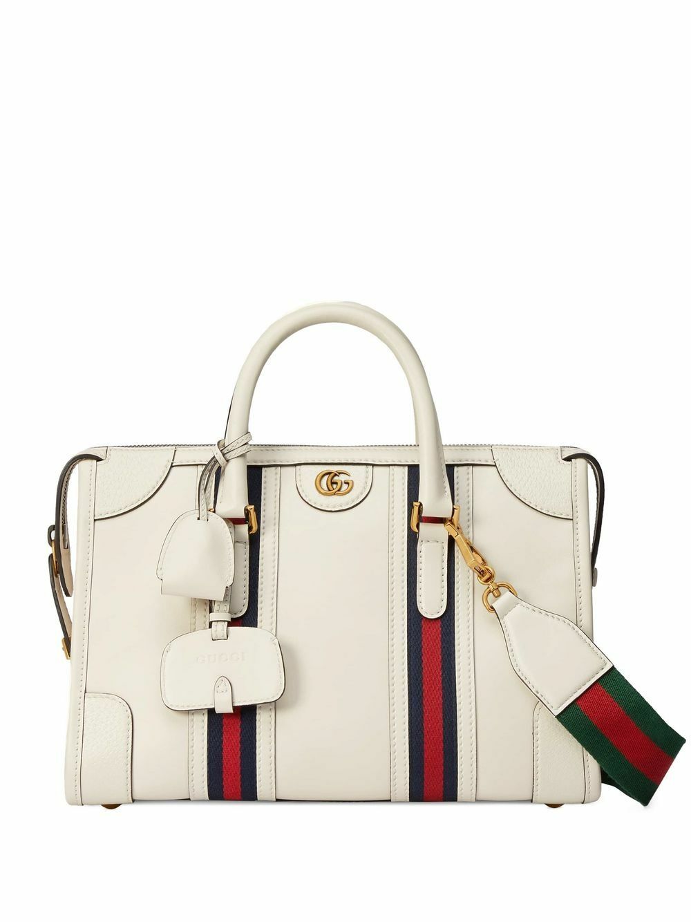 GUCCI - Web Motif Leather Top Handle Bag Gucci