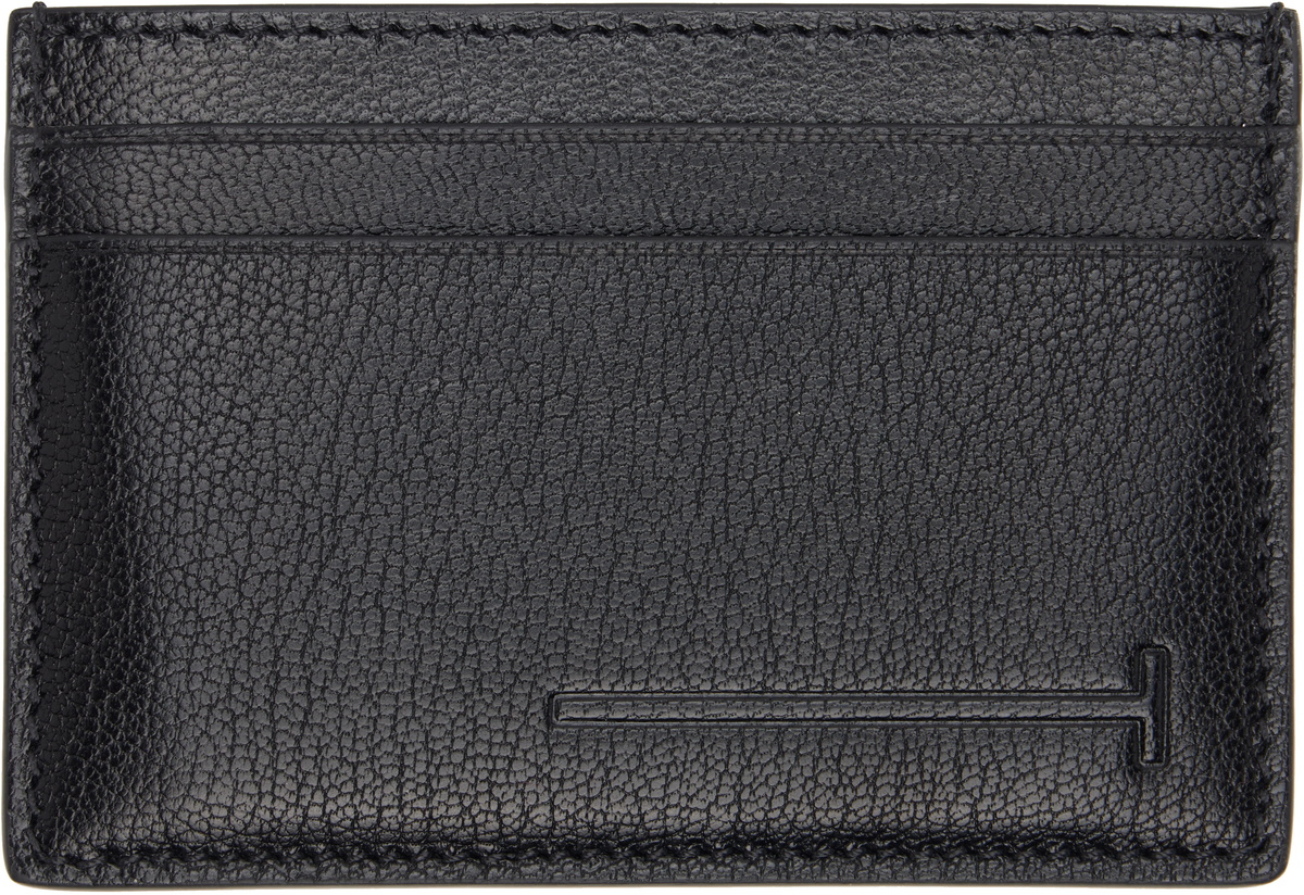 TOM FORD Black Elongated T Line Classic Card Holder TOM FORD