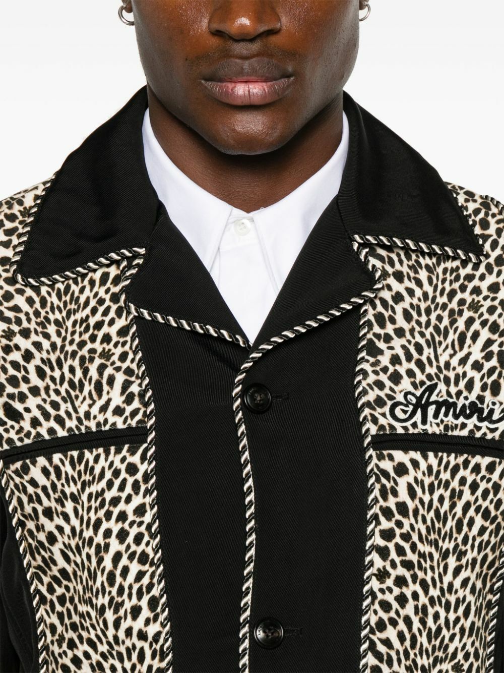 AMIRI Black Leopard Print Bomber Jacket Amiri