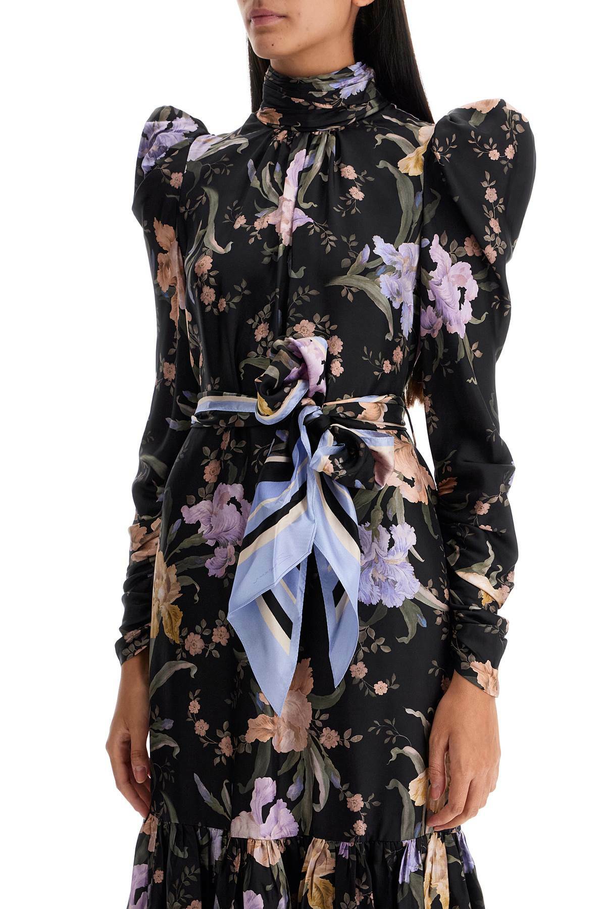 ZIMMERMANN eden midi dress with floral print Black Zimmermann