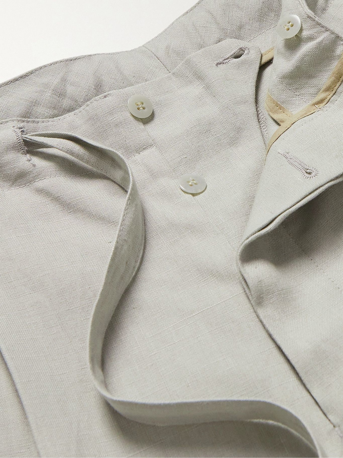 Stòffa - Pleated Linen-Canvas Drawstring Suit Trousers - Neutrals STÒFFA