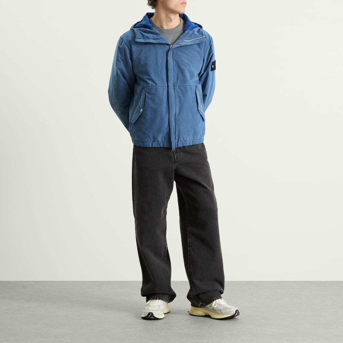 Stone Island Men's David Light Indigo-TC Jacket in Indigo Stone Island