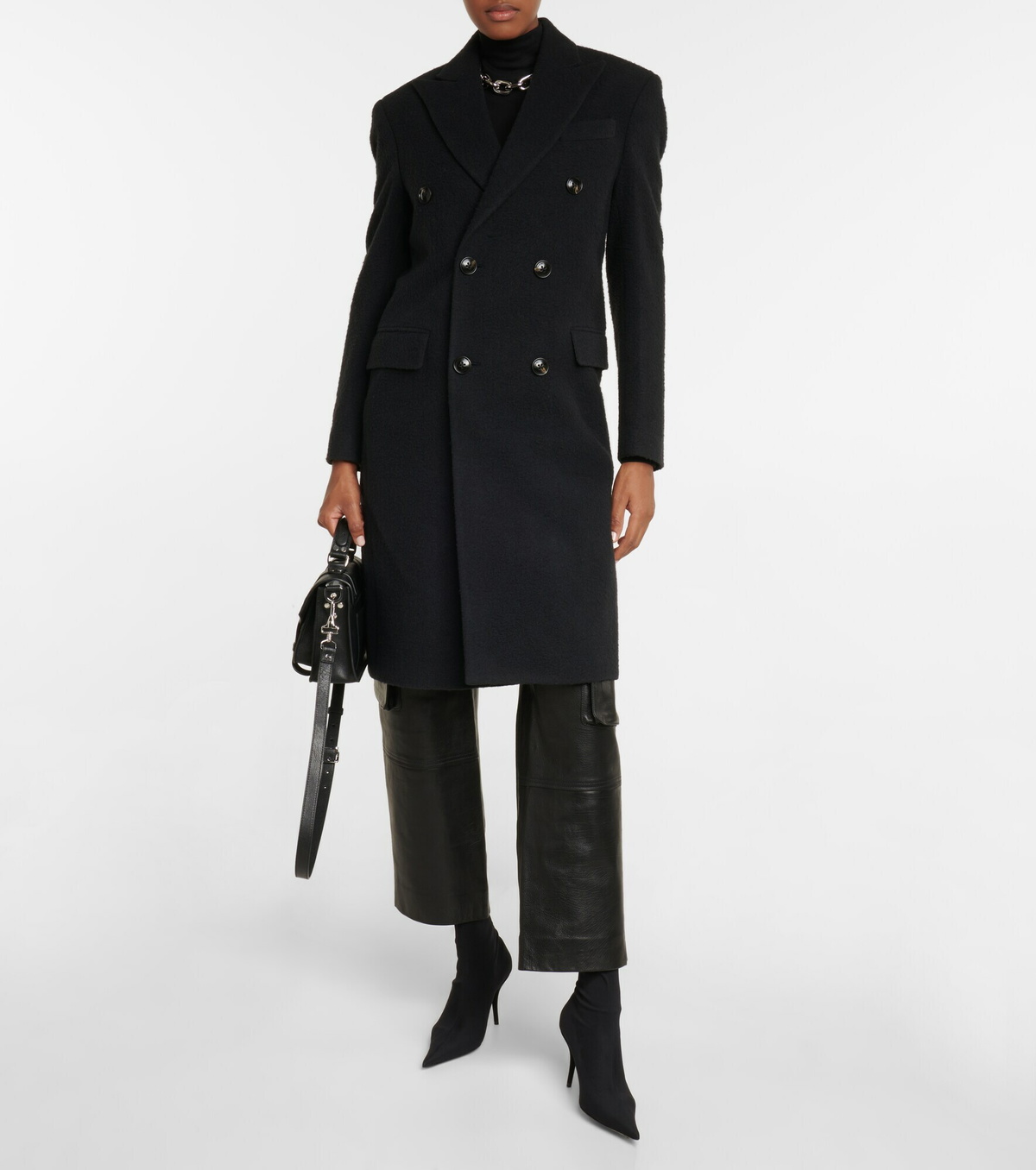 Amiri - Double-breasted wool-blend felt coat Amiri