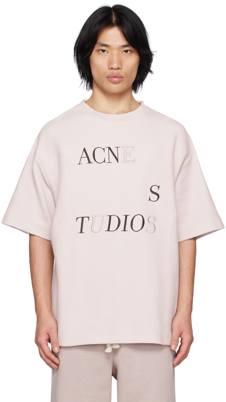 Acne Studios Purple Embroidered T-Shirt Acne Studios