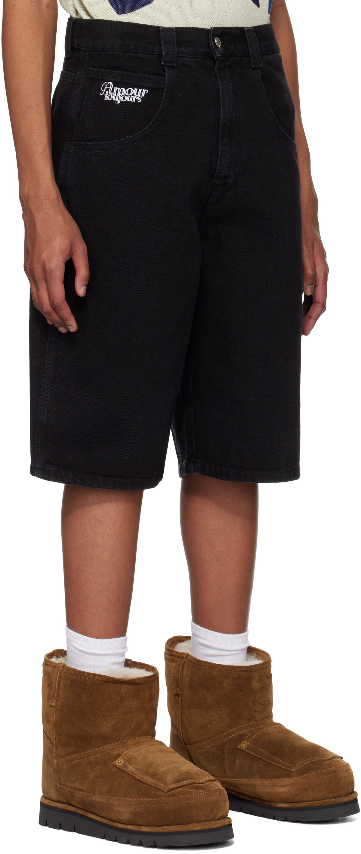 Carne Bollente Black Cupid's Cheeks Denim Shorts Carne Bollente