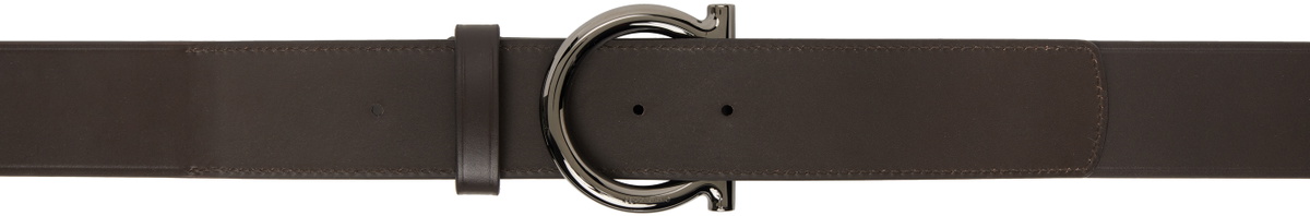 Ferragamo Brown Fixed Gancini Belt Salvatore Ferragamo