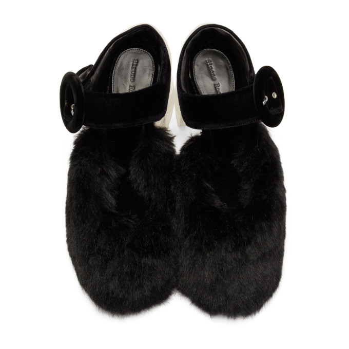 Simone Rocha Black Faux-Fur Heeled Sandal Simone Rocha