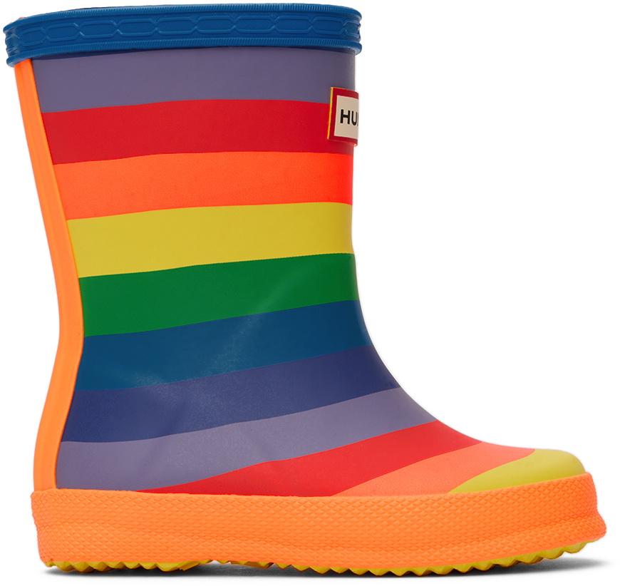 Hunter Kids Multicolor First Classic Rainbow Little Kids Rain Boots Hunter