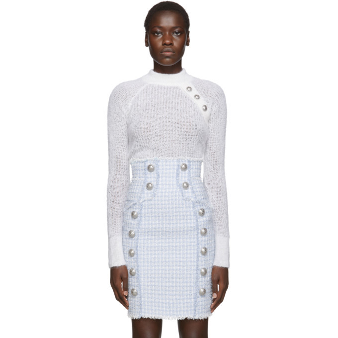Balmain White Mohair Sweater Balmain