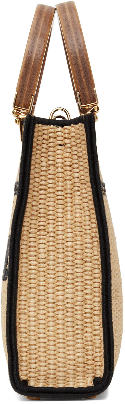 Fendi Beige Straw Mini Sunshine Shopper Bag Fendi