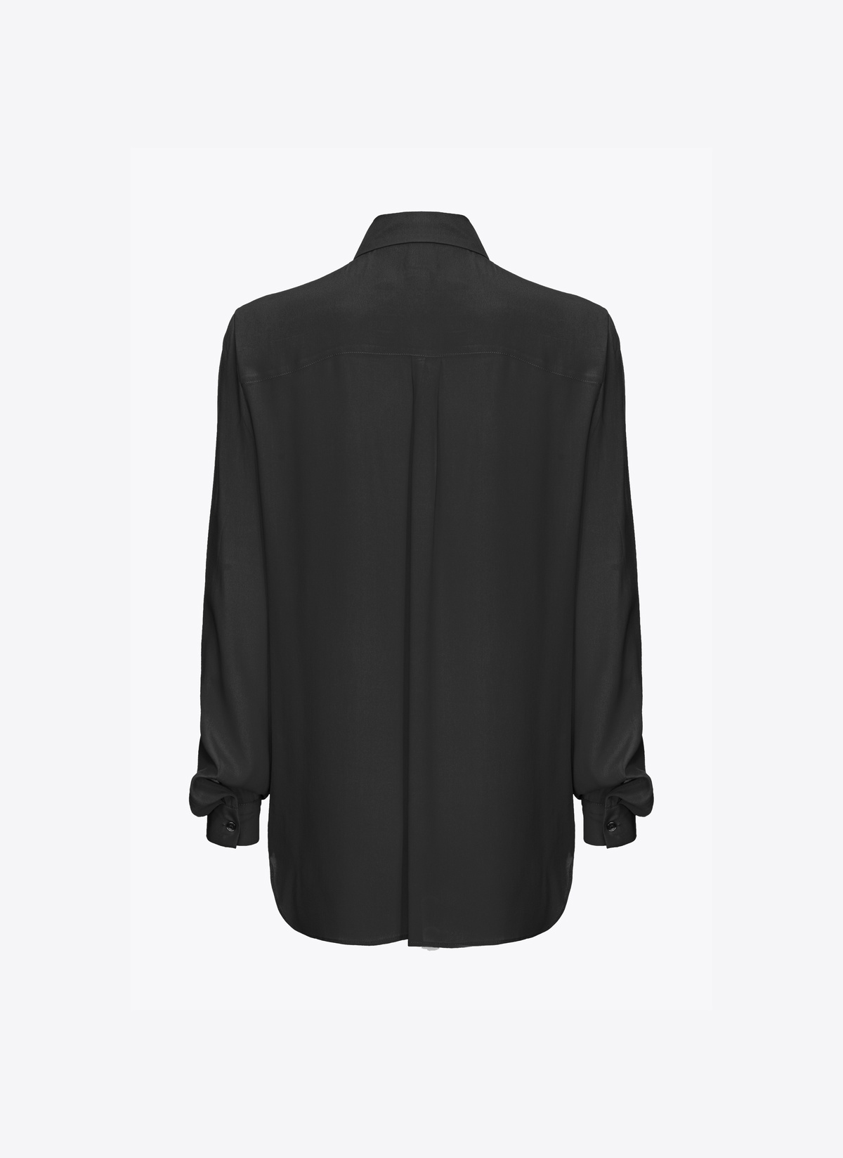 Pinko Silk Blend Shirt With Breast Pocket Limo Black Pinko