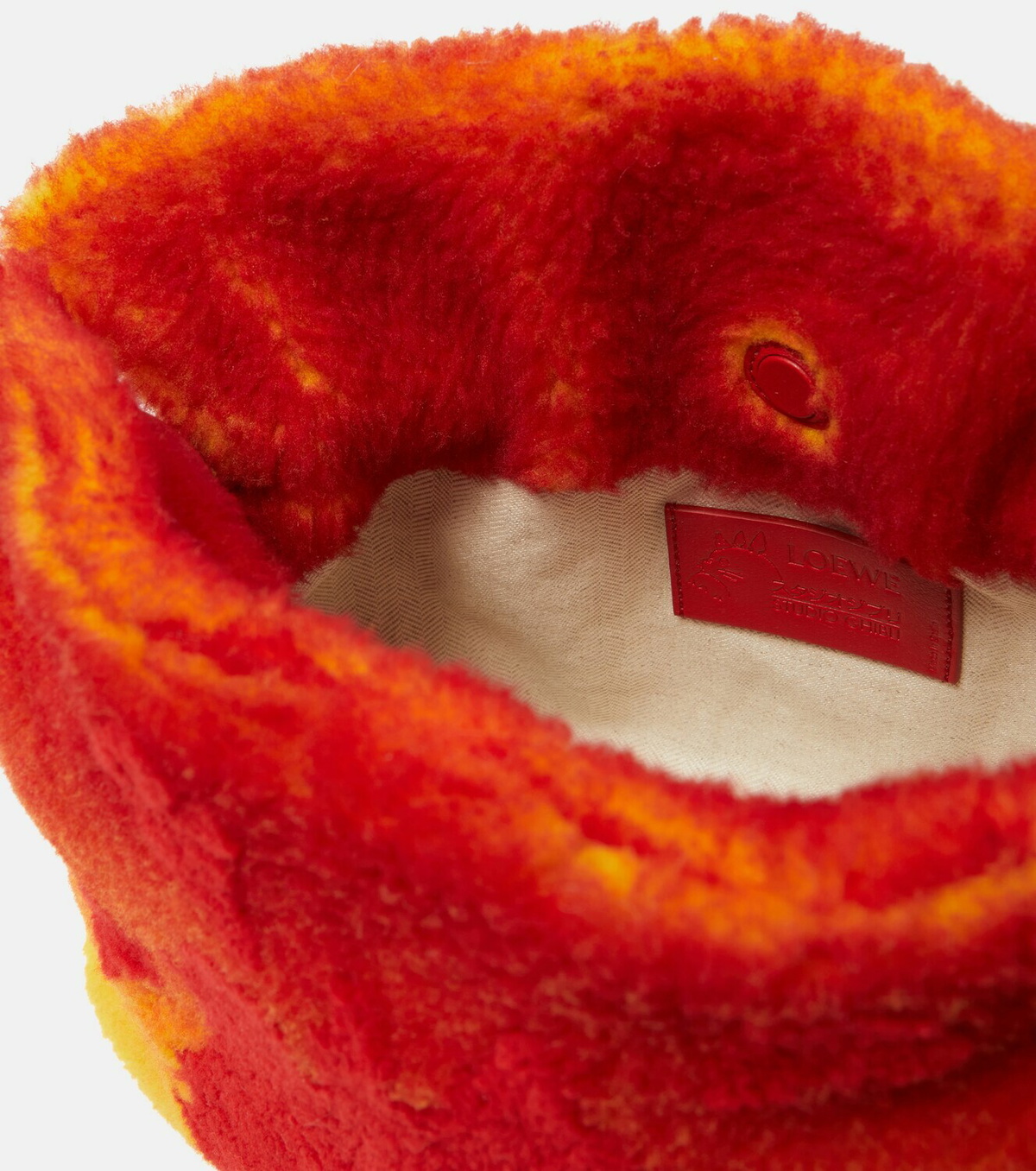 Loewe x Howl's Moving Castle Calcifer Flamenco Small shearling clutch Loewe