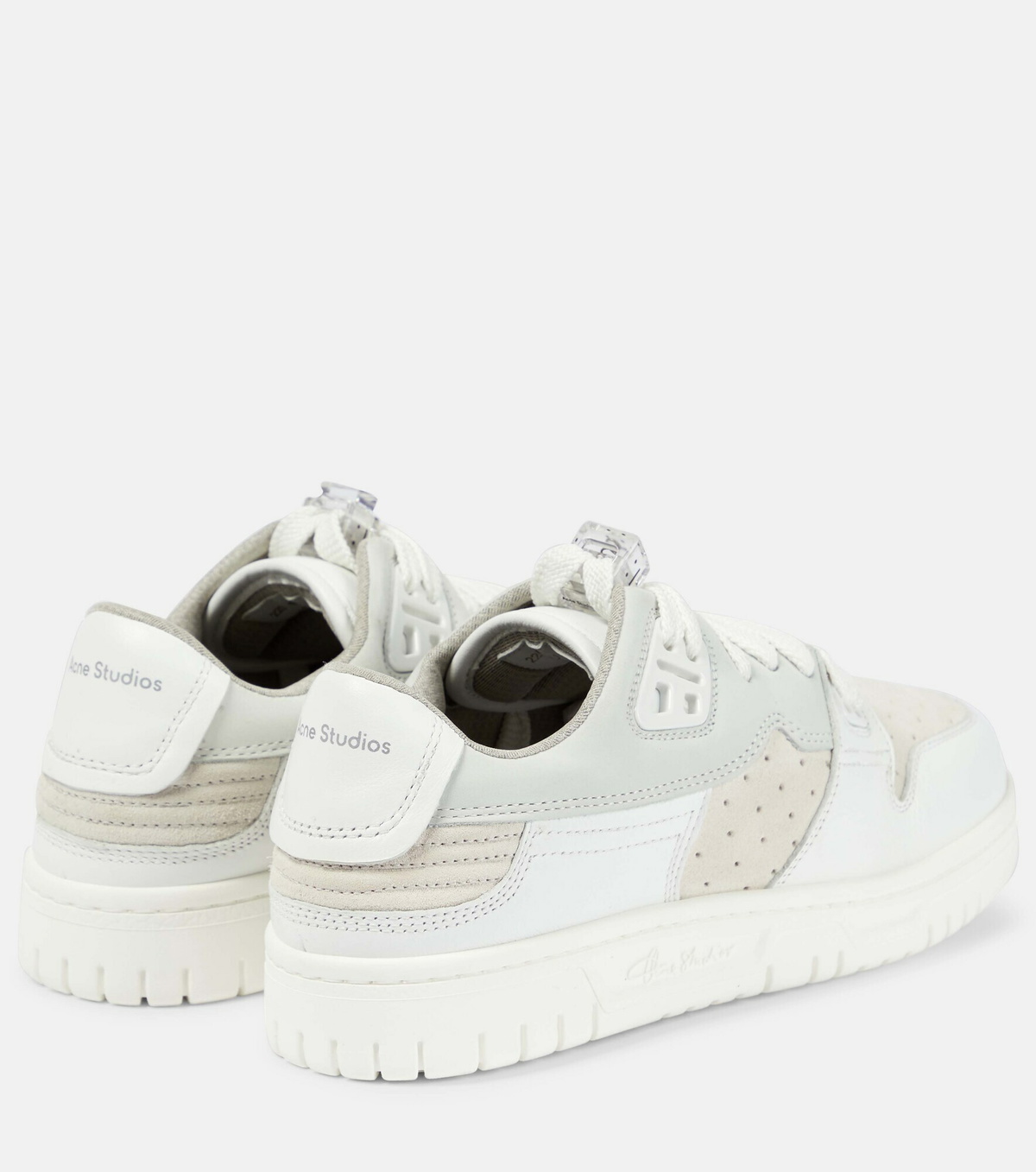 Acne Studios - Suede-panel leather low-top sneakers Acne Studios