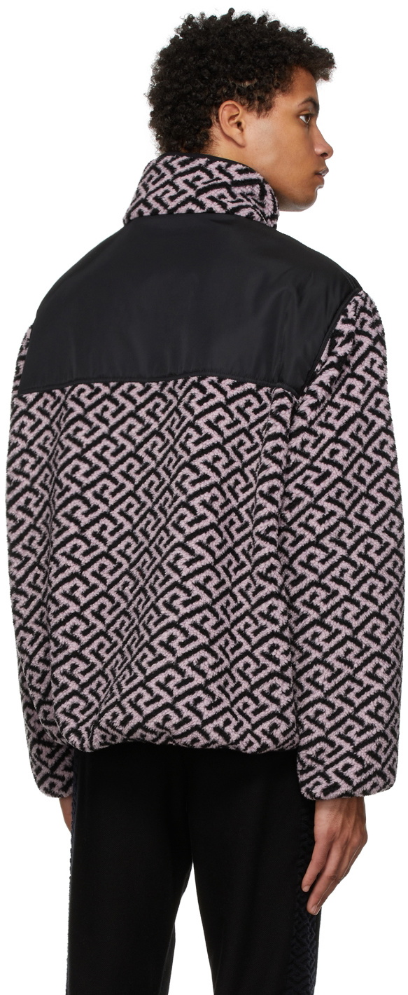 Versace Pink Fleece La Greca Jacket Versace
