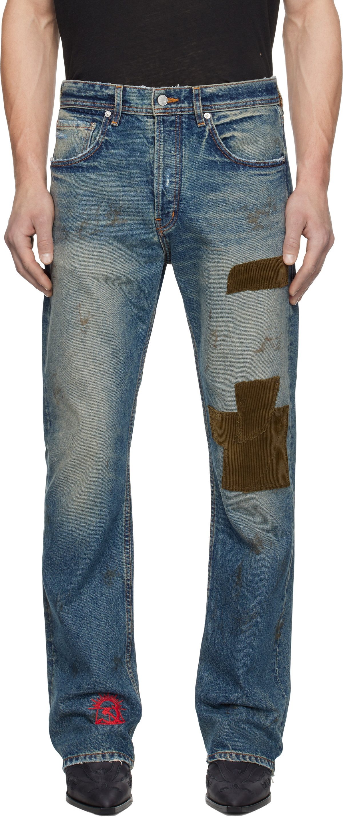 Enfants Riches Déprimés Blue Patchwork Flare Jeans Enfants Riches Deprimes