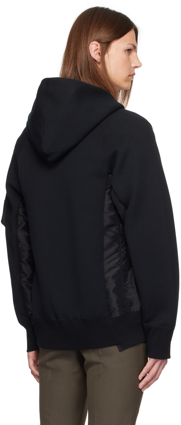 sacai Black Paneled Hoodie Sacai