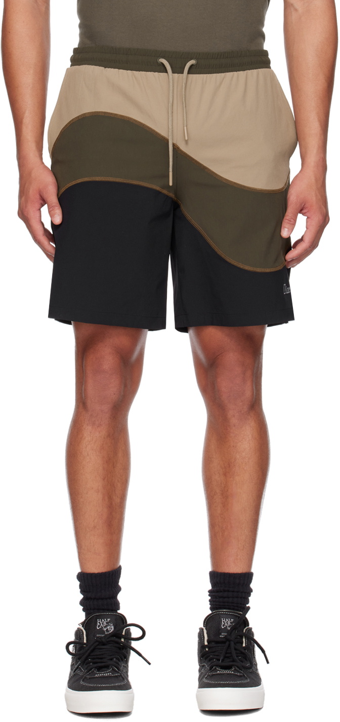 Dime Khaki & Black Wave Shorts Dime
