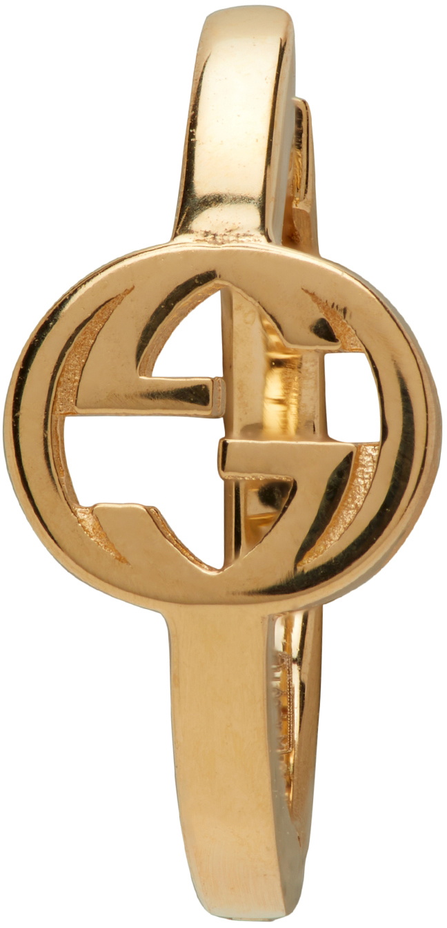 Gucci Gold Interlocking G Single Hoop Earring Gucci