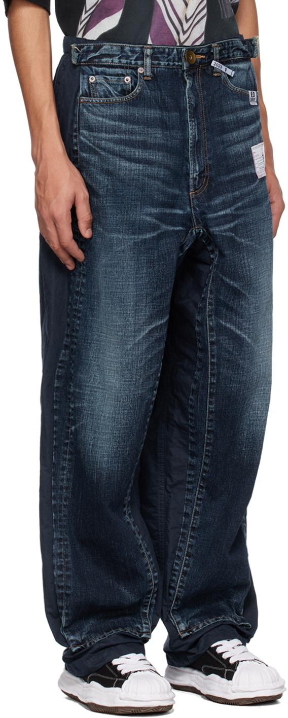 Miharayasuhiro Navy Embedded Jeans Miharayasuhiro