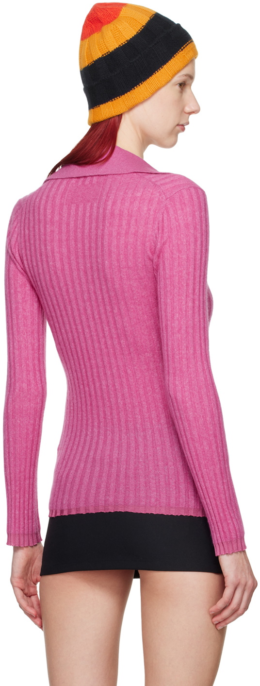 Guest in Residence Pink Rib Cardigan Guest in Residence