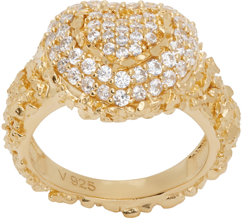 Veneda Carter Gold Heart Pave Ring Veneda Carter