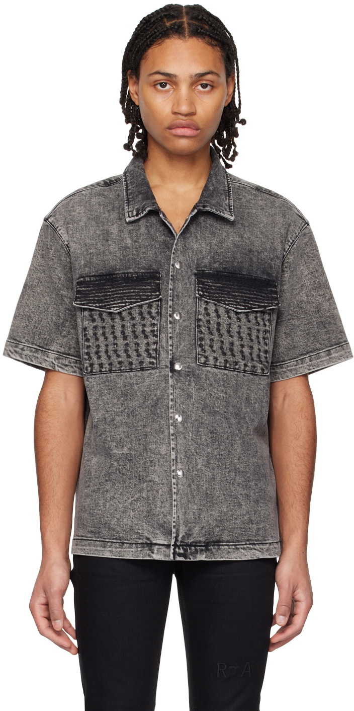 RtA Gray Bruno Denim Shirt RtA