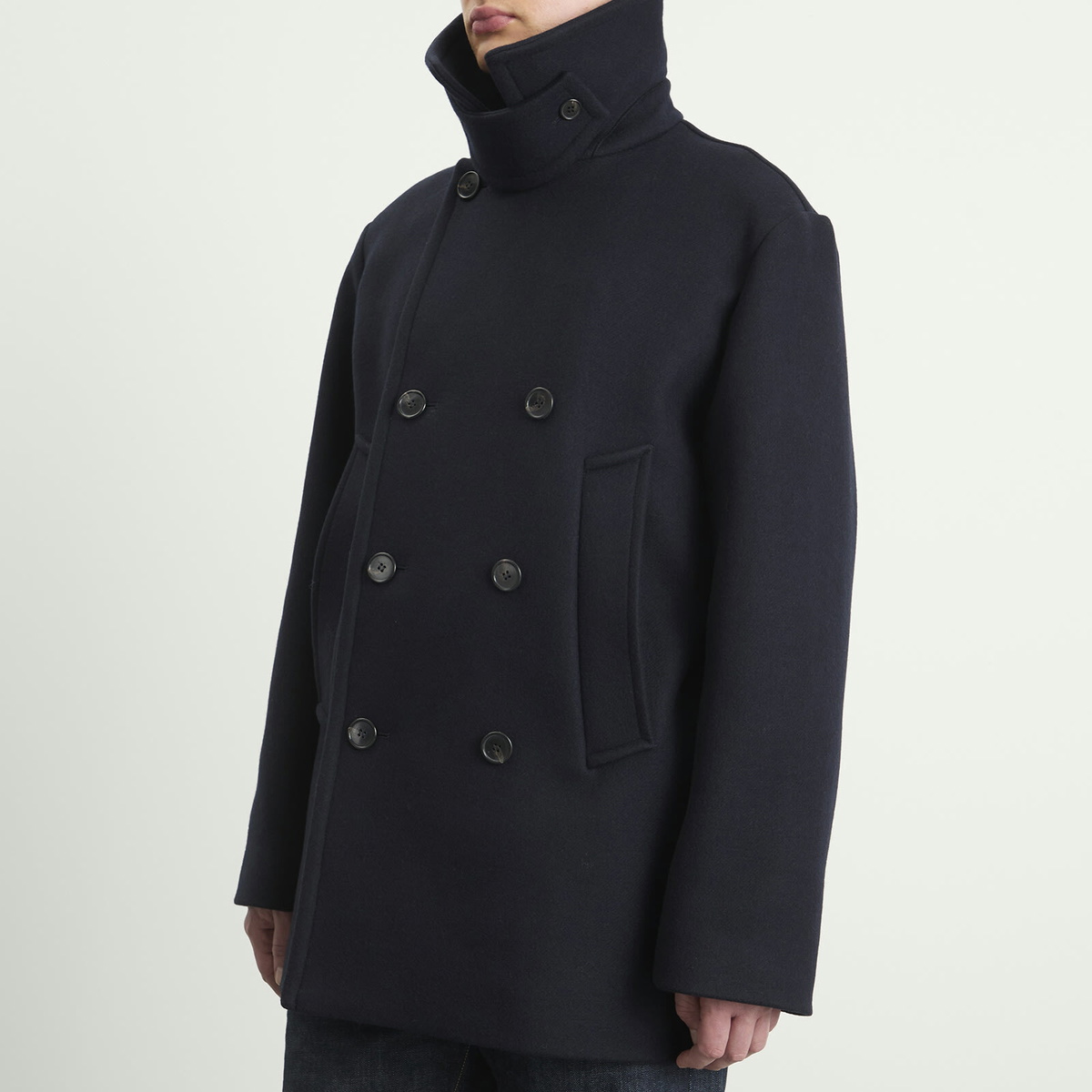 A.P.C. Men's Andy Peacoat in Dark Navy A.P.C.