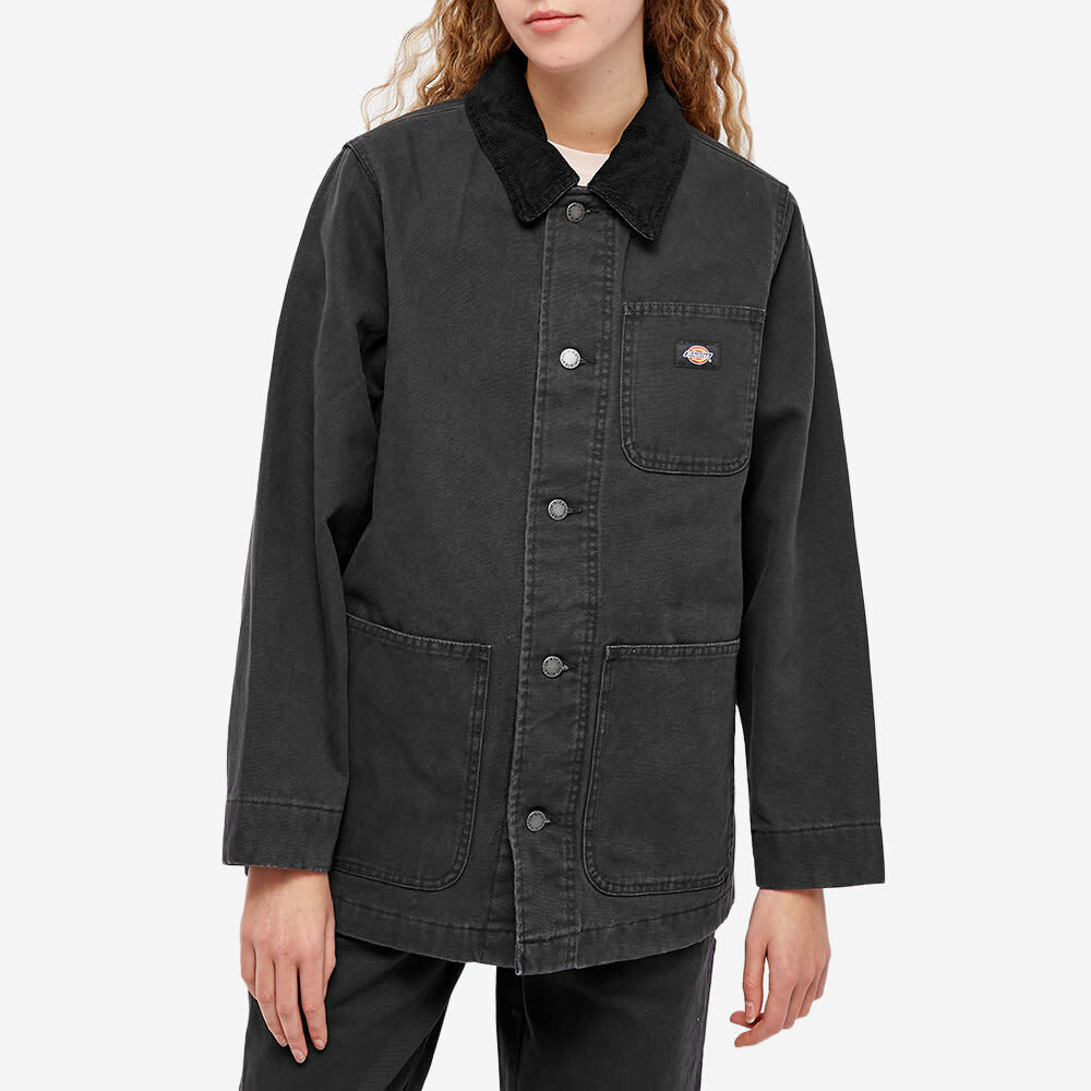 Dickies Women's Duck Canvas Chore Coat in Black Dickies Construct