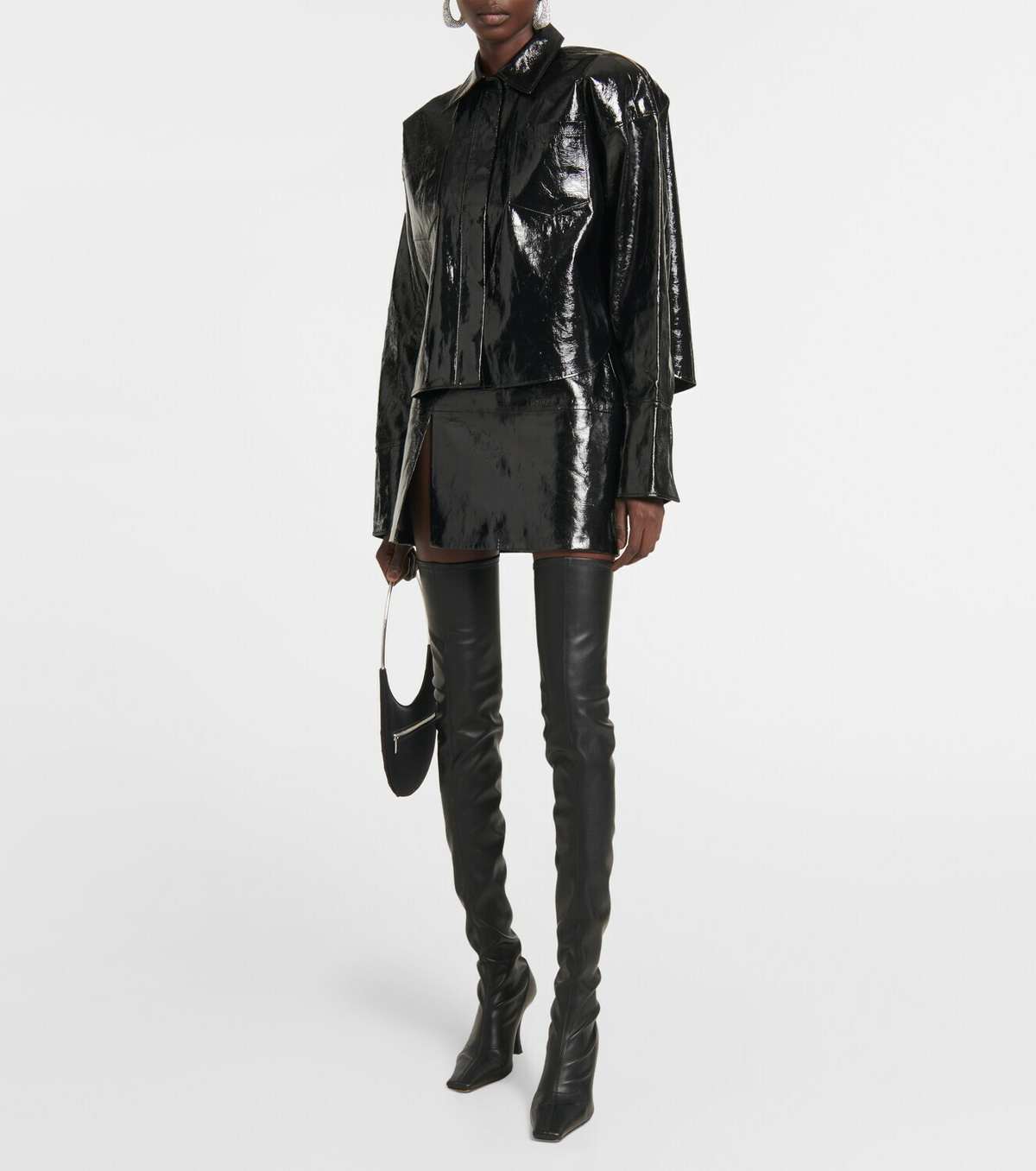 Stouls Patent leather cropped jacket Stouls